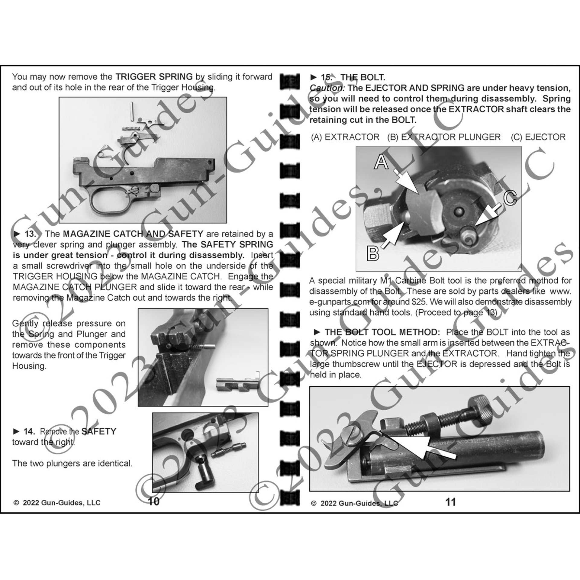 GUN-GUIDES ASSEMBLY AND DISASSEMBLY FOR THE M1 CARBINE