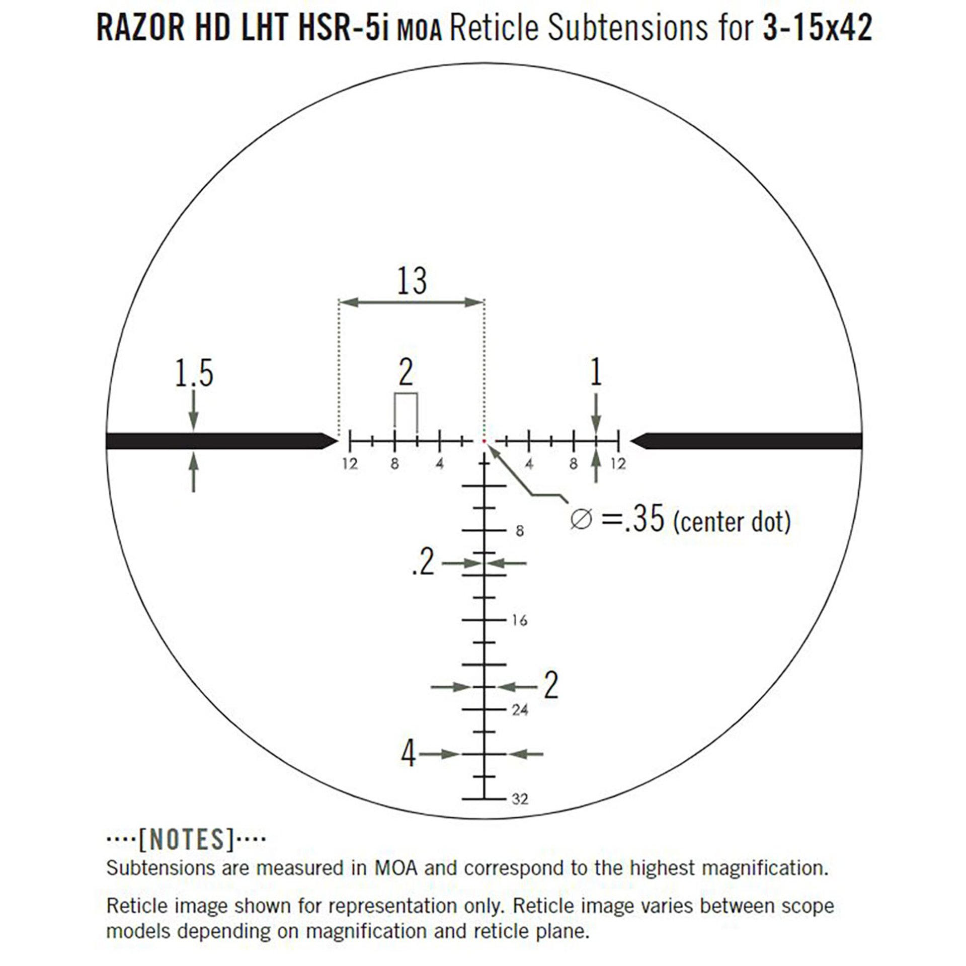 VORTEX OPTICS RAZOR HD LHT 3-15X42MM SFP ILLUMINATED RIFLE SCOPE