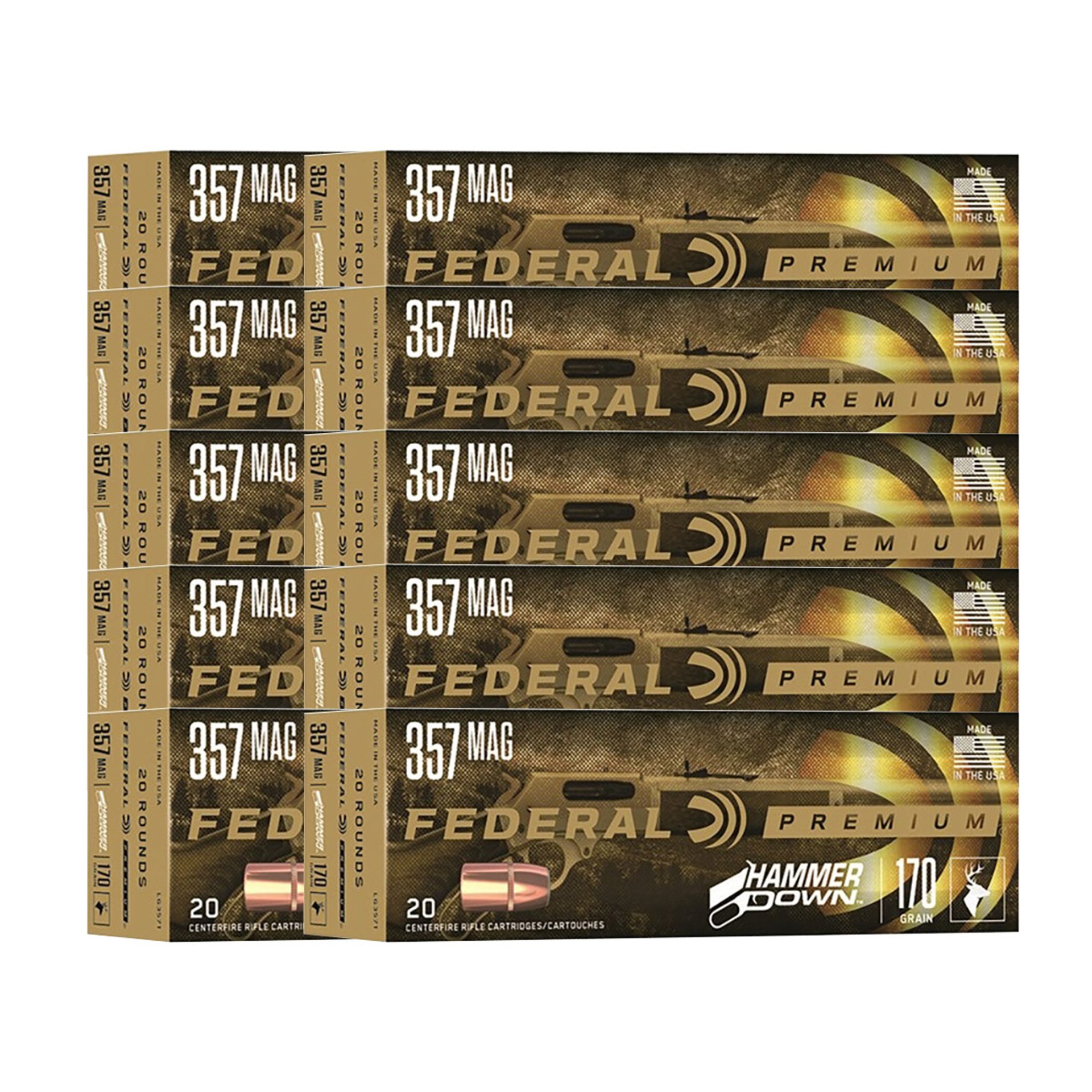FEDERAL 357 Magnum 170gr Bonded Hollow Point 200/Case SKU: 100054066