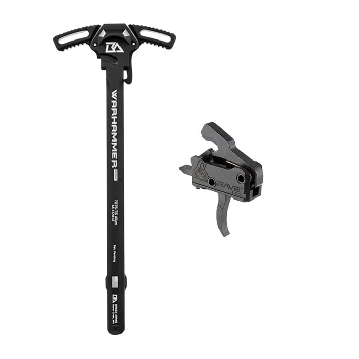 RISE ARMAMENT AR-15 RA140 RAVE TRIGGER & WARHAMMER MOD2 CHARGING HANDLE ...