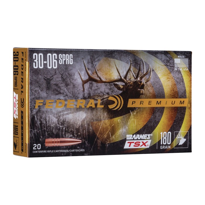 FEDERAL 30-06 Springfield 180gr Barnes TSX 20/Box SKU: 105200339