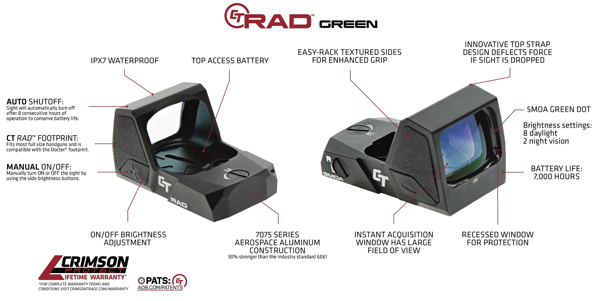 CRIMSON TRACE CORPORATION CT RAD - RAPID AIMING DOT REFLEX SIGHT ...
