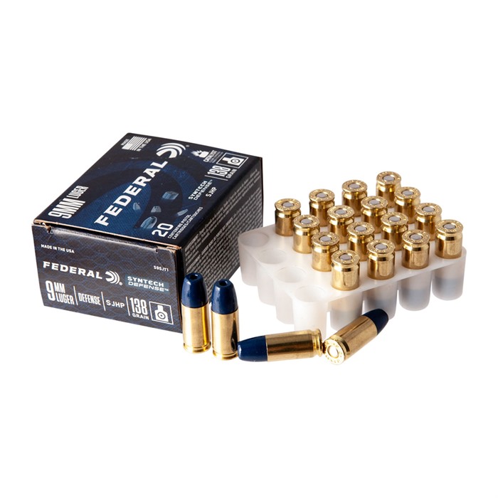 FEDERAL SYNTECH DEFENSE 9MM LUGER AMMO