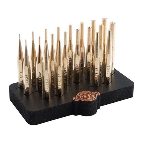 GRACE USA 20 PIECE BRASS PUNCH SET W/BENCH BLOCK