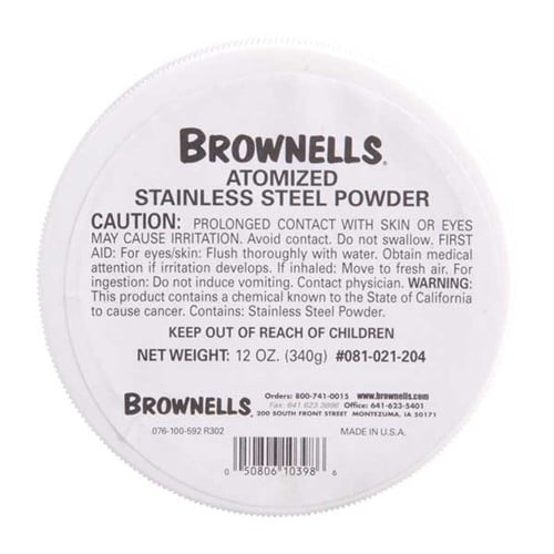 BROWNELLS Atomized Stainless Steel Powder 12oz SKU: 081021204