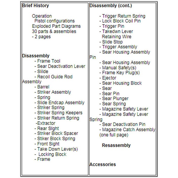 GUN-GUIDES ASSEMBLY AND DISASSEMBLY GUIDE FOR THE SMITH & WESSON M&P
