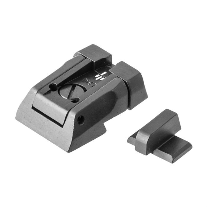 L.P.A. SIGHTS Black Rear/Red Front Adjustable Sight Set, Novak Style ...