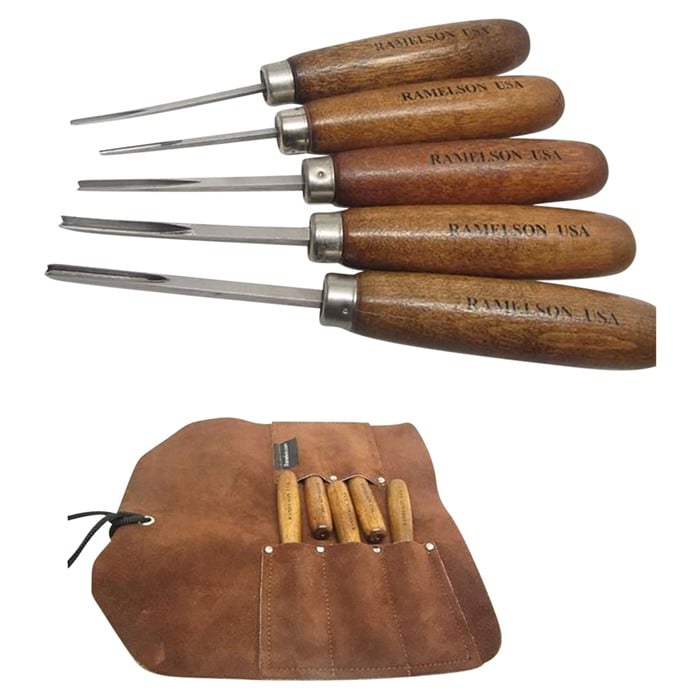 U.J. RAMELSON GUNSTOCK V & U CARVING SET
