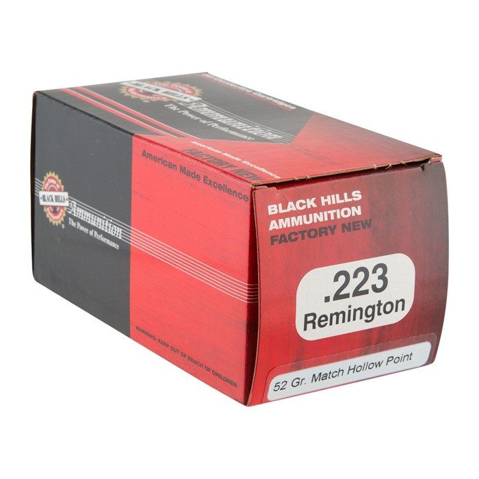 BLACK HILLS AMMUNITION 223 REMINGTON 52GR MATCH HOLLOW POINT AMMO