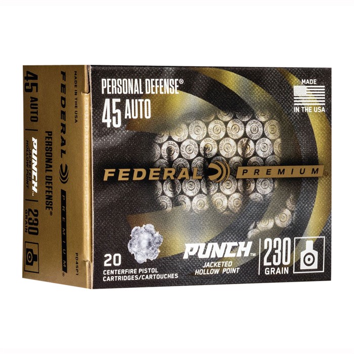 FEDERAL PERSONAL DEFENSE PUNCH 45 ACP HANDGUN AMMO