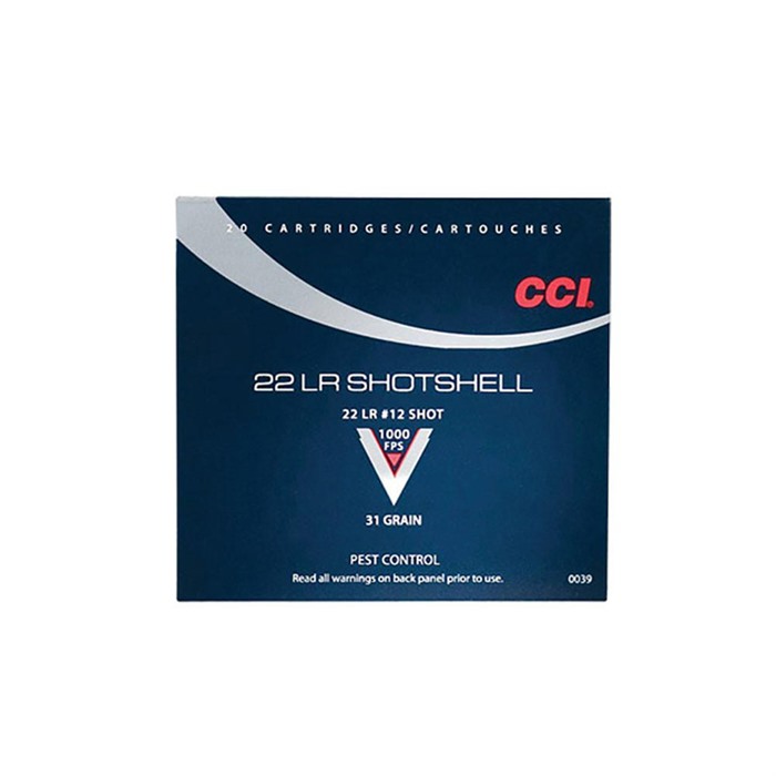 CCI SHOTSHELL AMMO 22 LONG RIFLE #12 SHOT