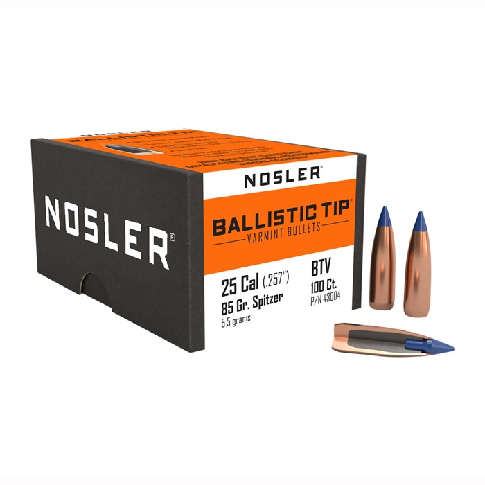 NOSLER, INC. BALLISTIC TIP VARMINT 25 CALIBER (0.257') SPITZER BULLETS