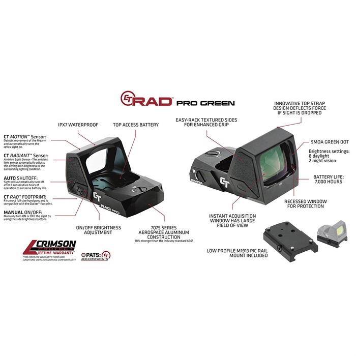 CRIMSON TRACE CORPORATION CT RAD PRO - RAPID AIMING DOT REFLEX SIGHT ...