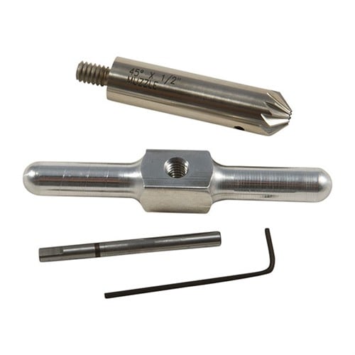 BROWNELLS 45 DEGREE MUZZLE/CYLINDER CHAMFERING CUTTER & STEEL PILOT