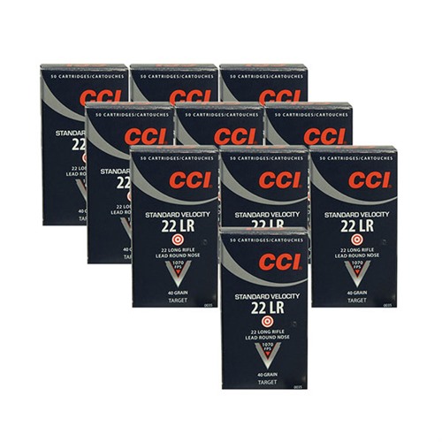 CCI STANDARD VELOCITY AMMO 22 LONG RIFLE 40GR LEAD ROUND NOSE