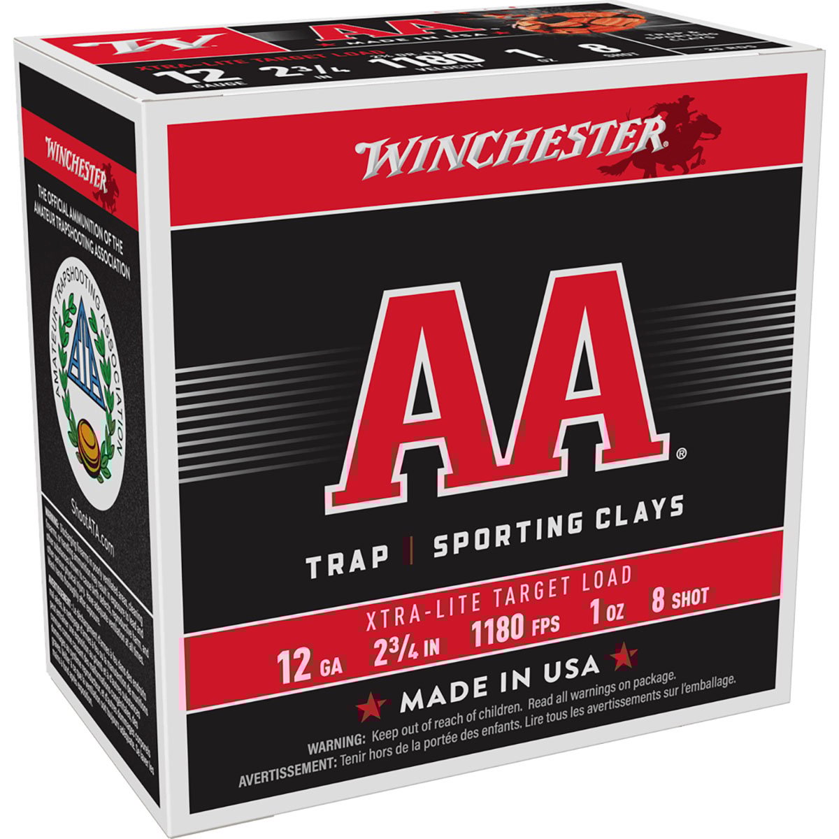 WINCHESTER AA XTRA-LITE 12 GAUGE 2-3/4" #8 SHOT SHOTGUN AMMO