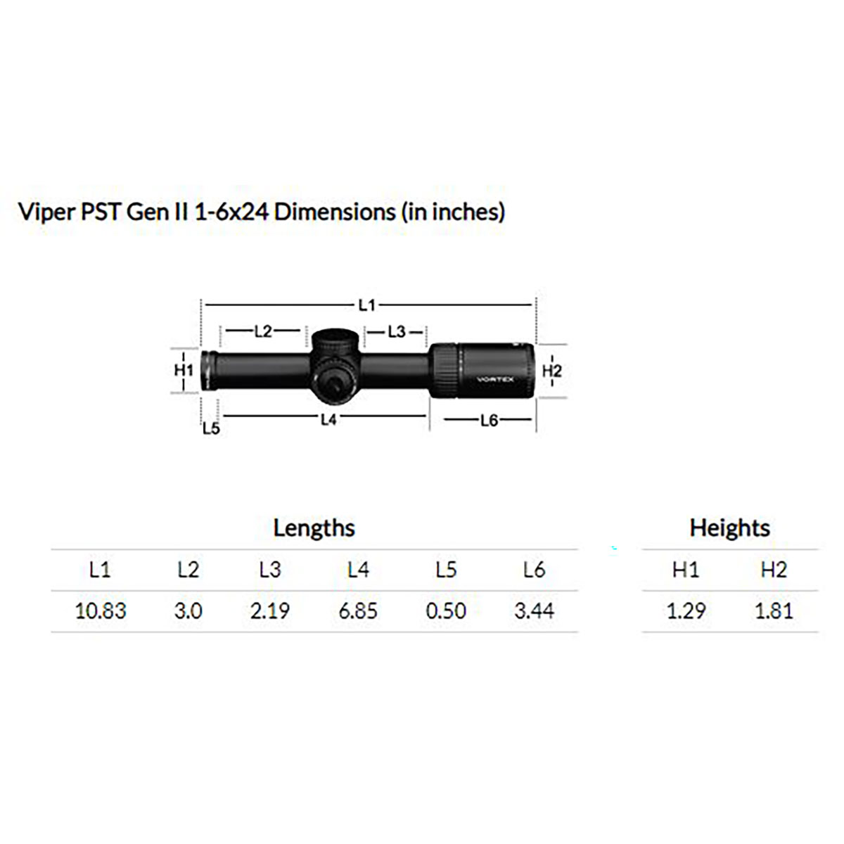 VORTEX OPTICS VIPER PST GEN II 1-6X24MM SFP RIFLE SCOPE
