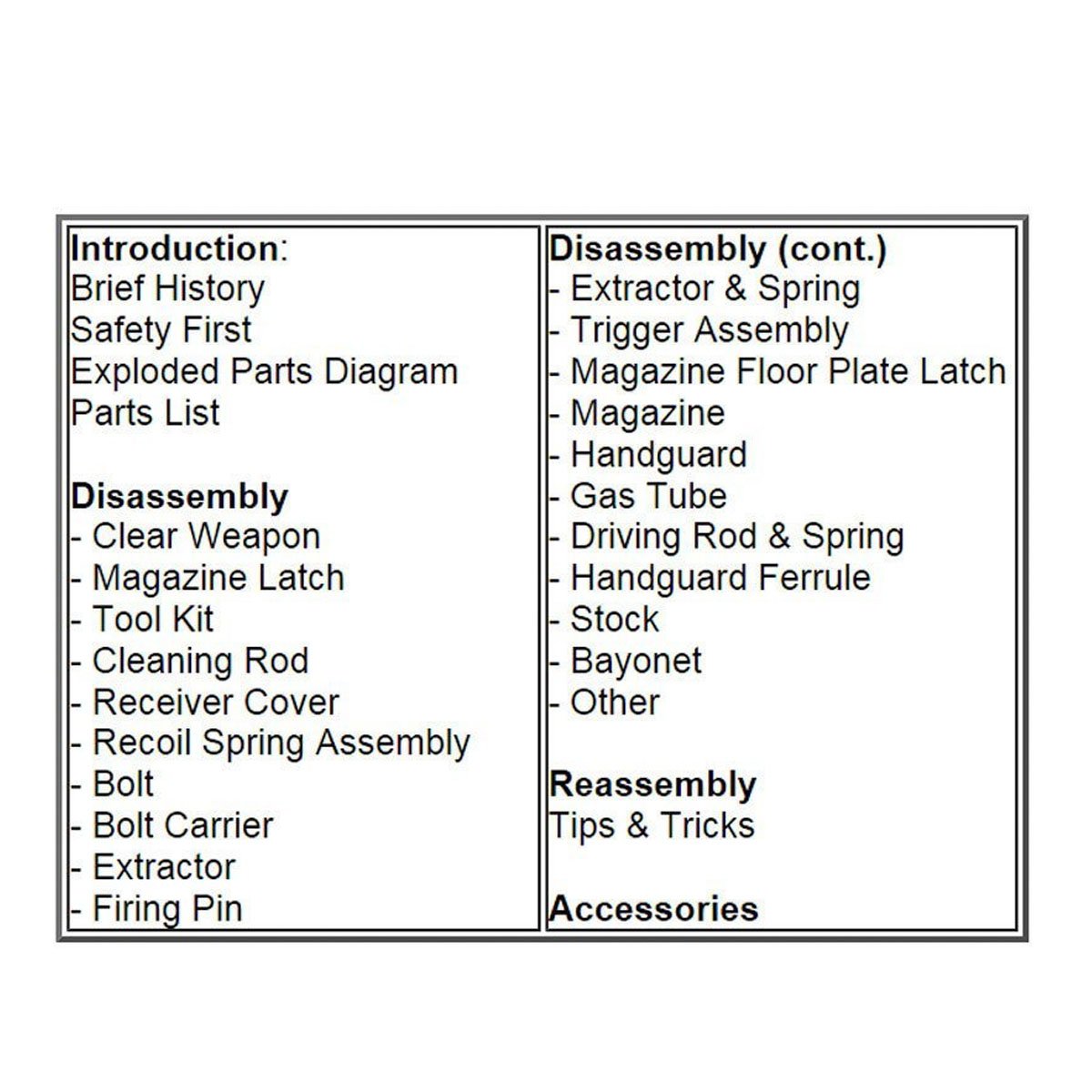 GUN-GUIDES ASSEMBLY AND DISASSEMBLY FOR THE SKS RIFLE AND ALL VARIENTS