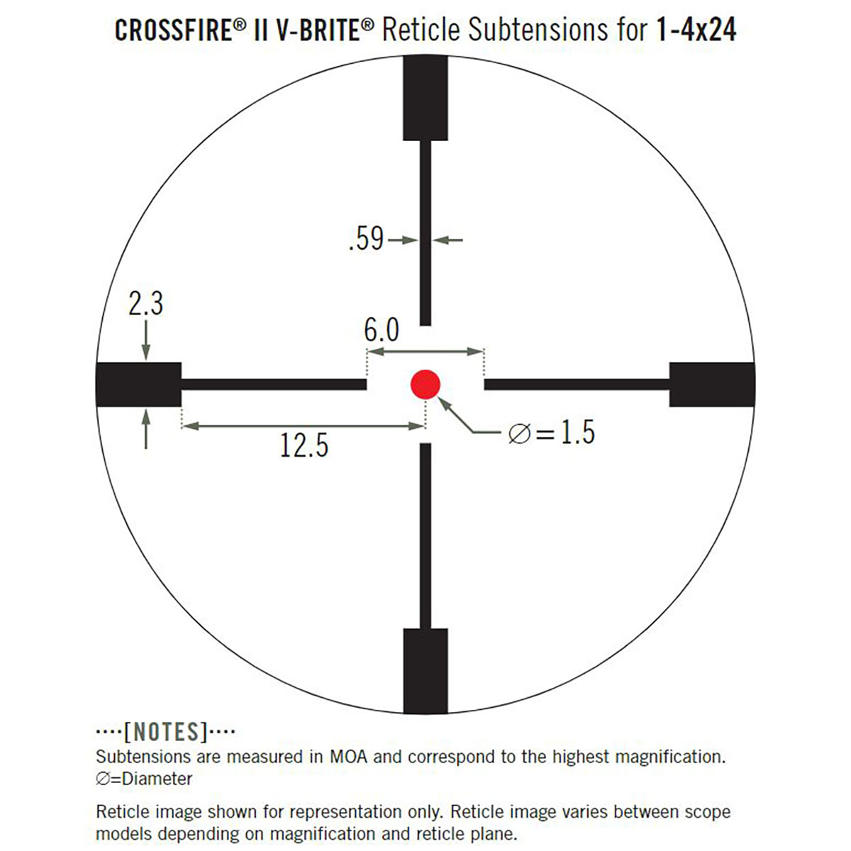 VORTEX OPTICS CROSSFIRE II 1-4X24MM SFP ILLUMINATED RIFLE SCOPE