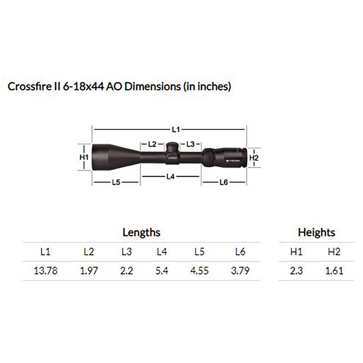 VORTEX OPTICS CROSSFIRE II 6-18X44MM AO SFP RIFLE SCOPE