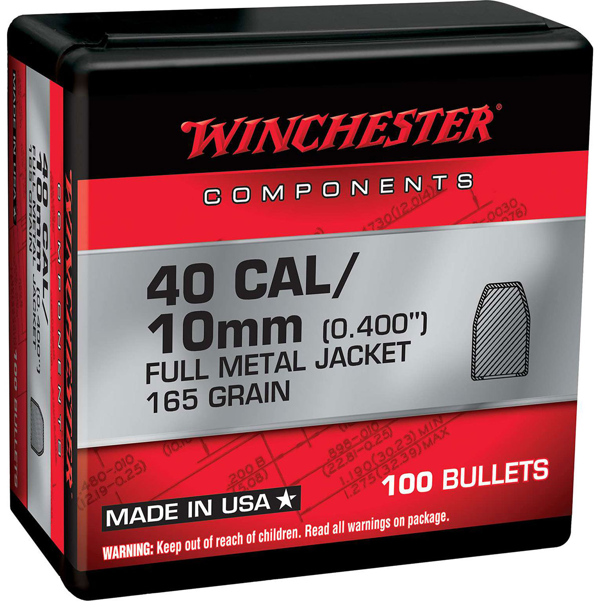 WINCHESTER 40 CALIBER (0.400") BULLETS