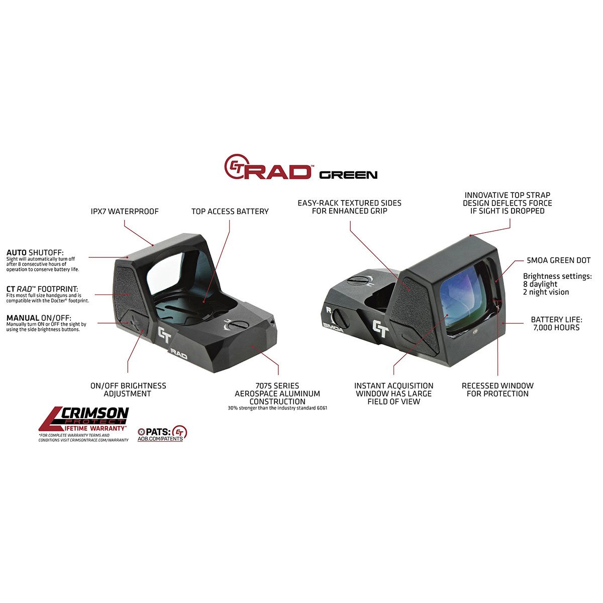 CRIMSON TRACE CORPORATION CT RAD - RAPID AIMING DOT REFLEX SIGHT ...