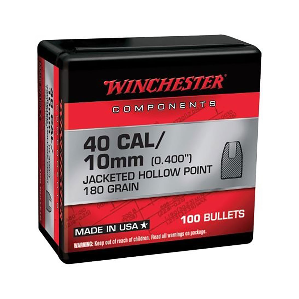 WINCHESTER 40 CALIBER (0.400") BULLETS