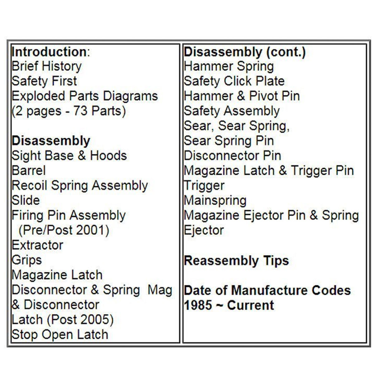 GUN-GUIDES ASSEMBLY AND DISASSEMBLY GUIDE FOR THE BROWNING BUCKMARK