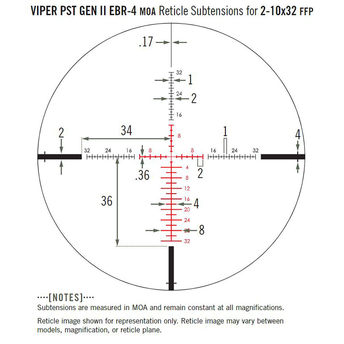 VORTEX OPTICS VIPER PST GEN II 2-10X32MM FFP ILLUMINATED RIFLE SCOPE