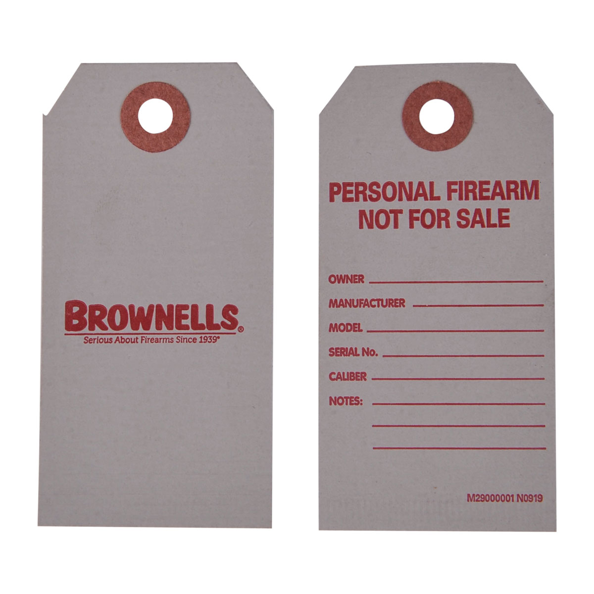 BROWNELLS BATF "PERSONAL FIREARMS" TAGS
