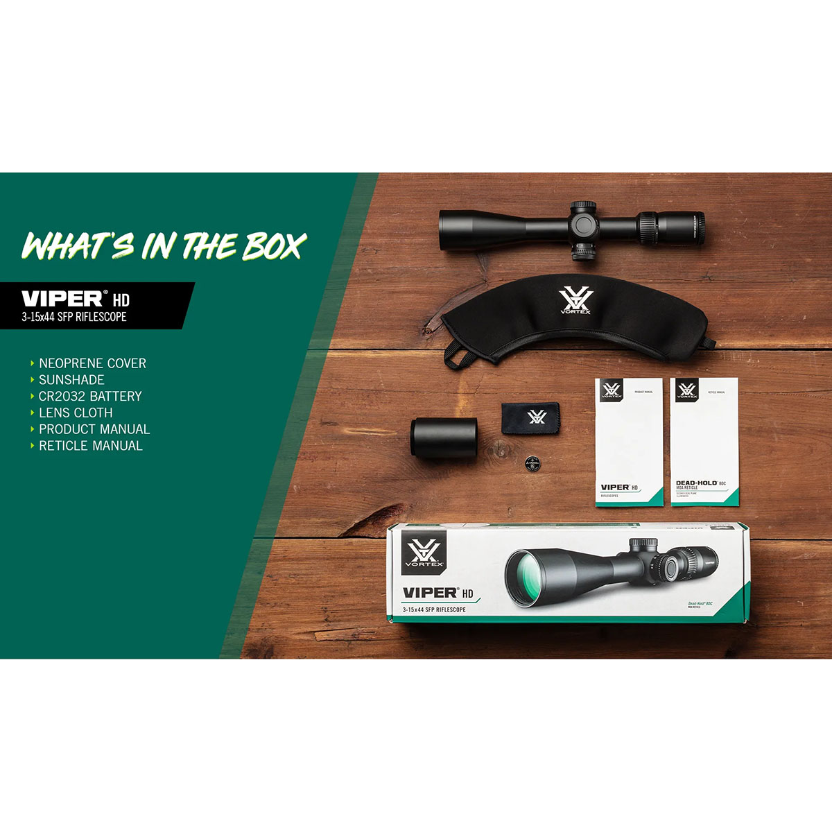 VORTEX OPTICS VIPER HD 3-15X44MM SFP RIFLE SCOPE