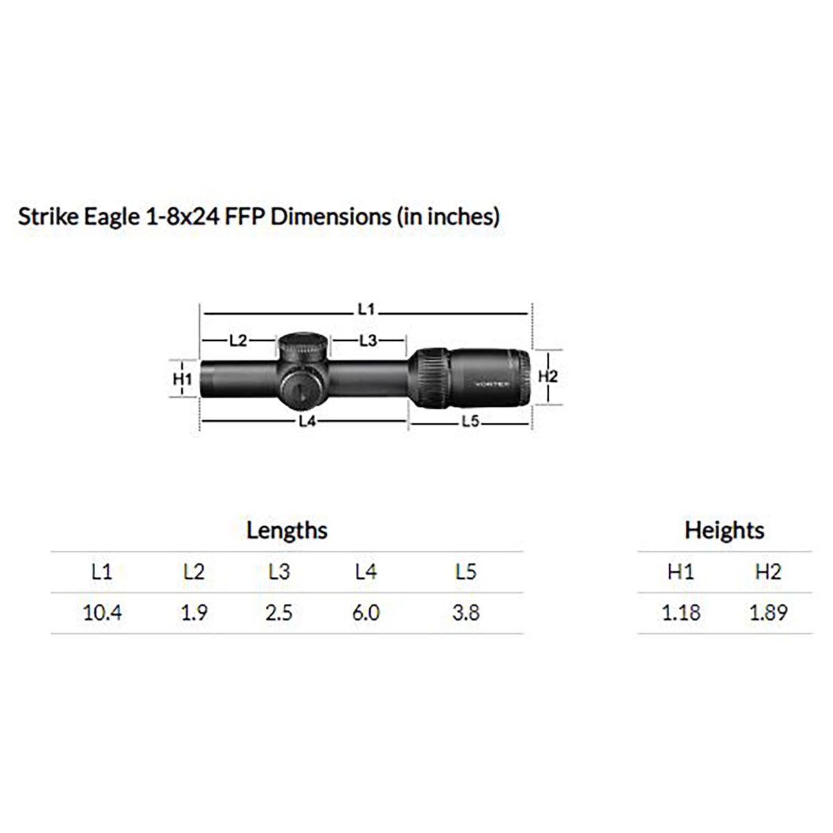 VORTEX OPTICS STRIKE EAGLE 1-8X24MM FFP ILLUMINATED RIFLE SCOPE