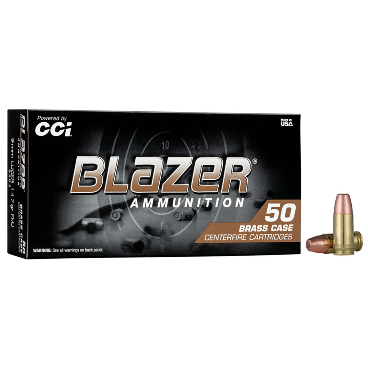 CCI 9mm Luger 124gr Full Metal Jacket 50/Box SKU: 105200162