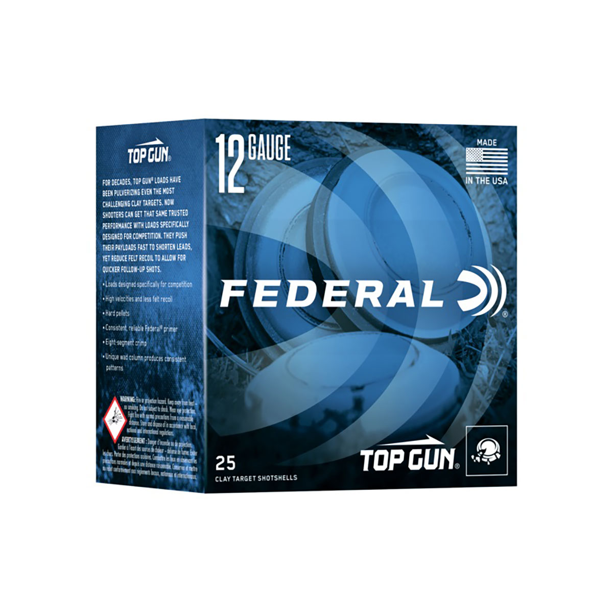 FEDERAL TOP GUN 12 GAUGE 2-3/4" #8 SHOT SHOTGUN AMMO