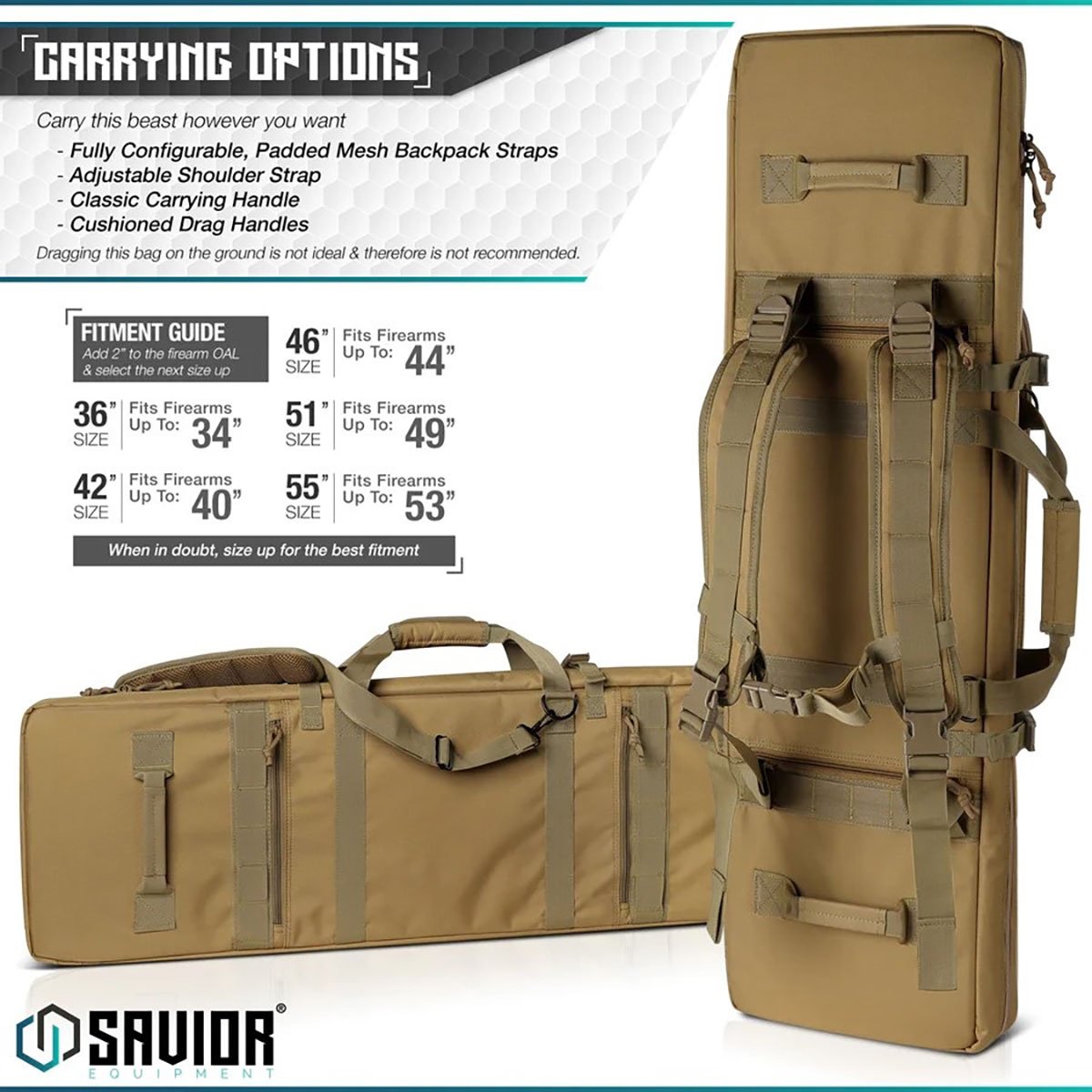 SAVIOR EQUIPMENT URBAN WARFARE LOW PROFILE DOUBLE RIFLE CASES
