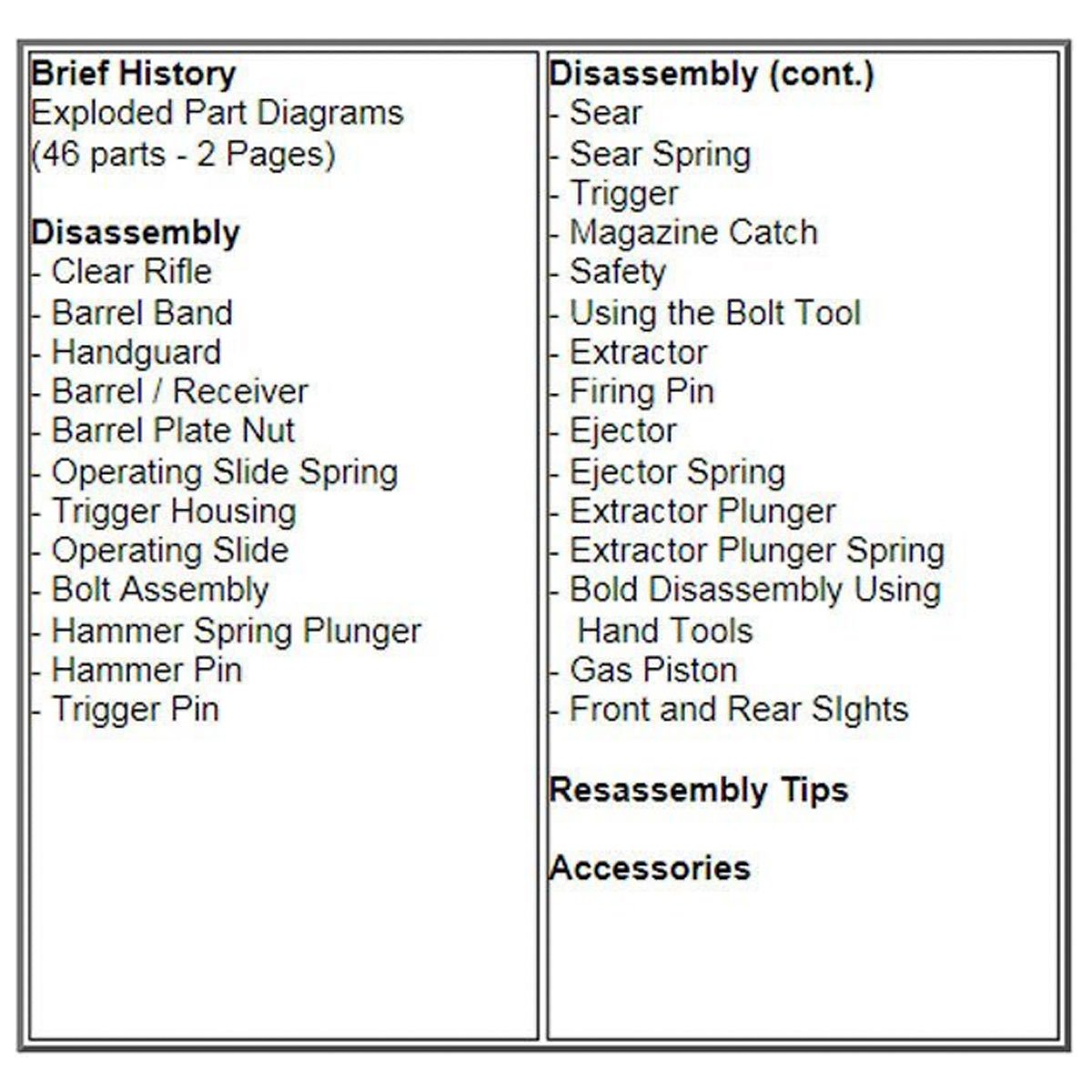 GUN-GUIDES ASSEMBLY AND DISASSEMBLY FOR THE M1 CARBINE