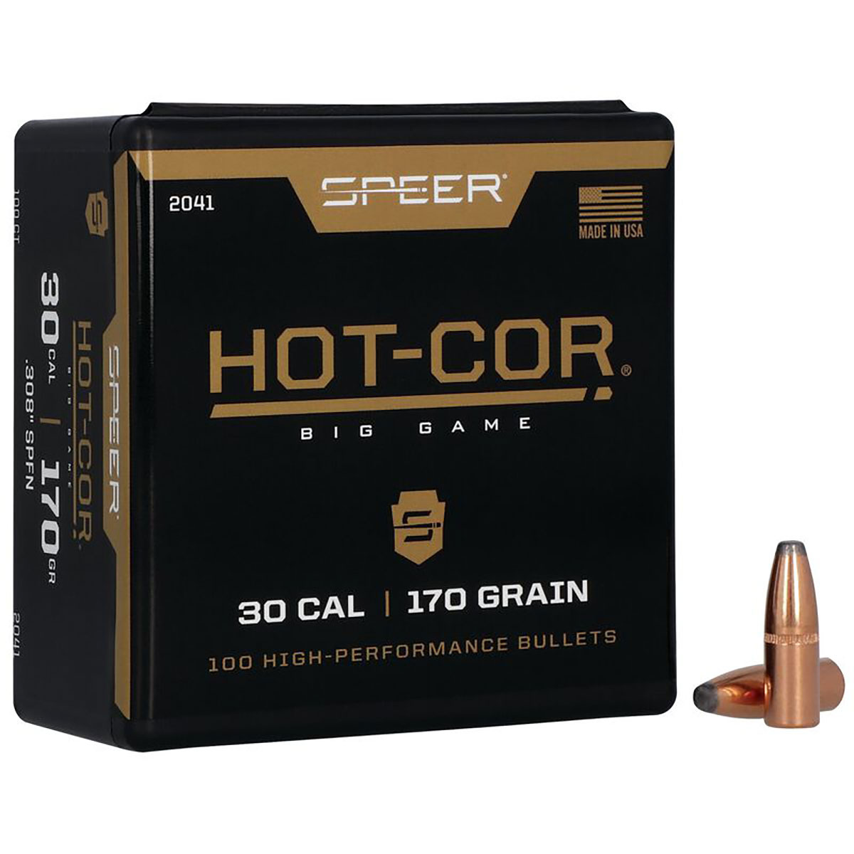 SPEER HOT-COR 30 CALIBER (0.308') SOFT POINT FLAT NOSE BULLETS