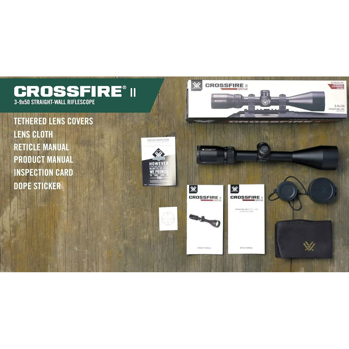 VORTEX OPTICS CROSSFIRE II 3-9X50MM SFP RIFLE SCOPE