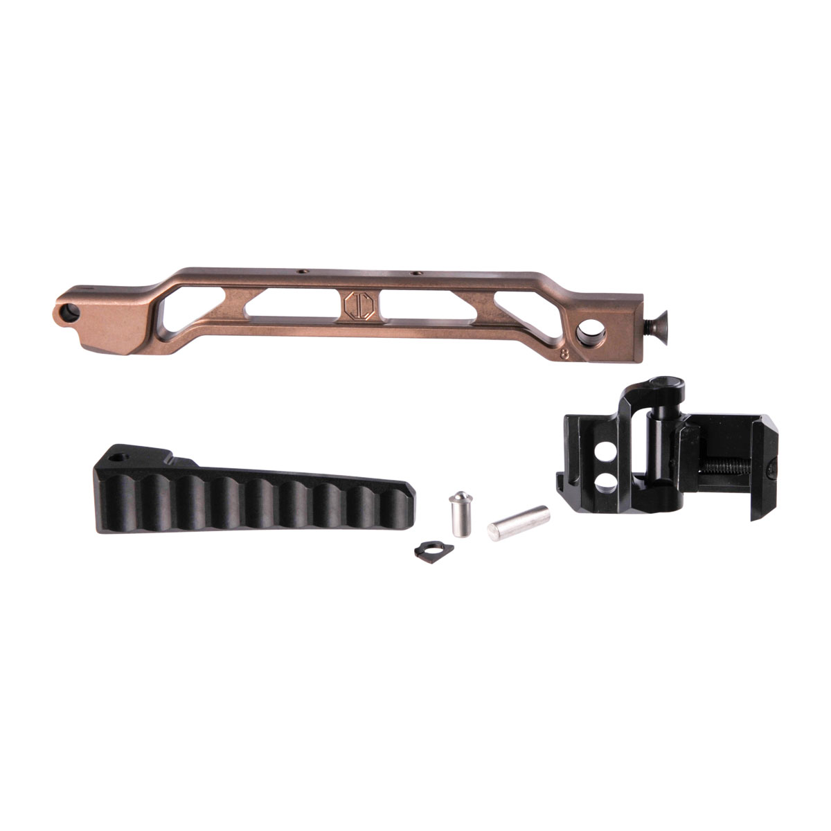 JMAC CUSTOMS LLC 8-INCH RAISED ARM BAR WITH FOLDING BUTTPLATE
