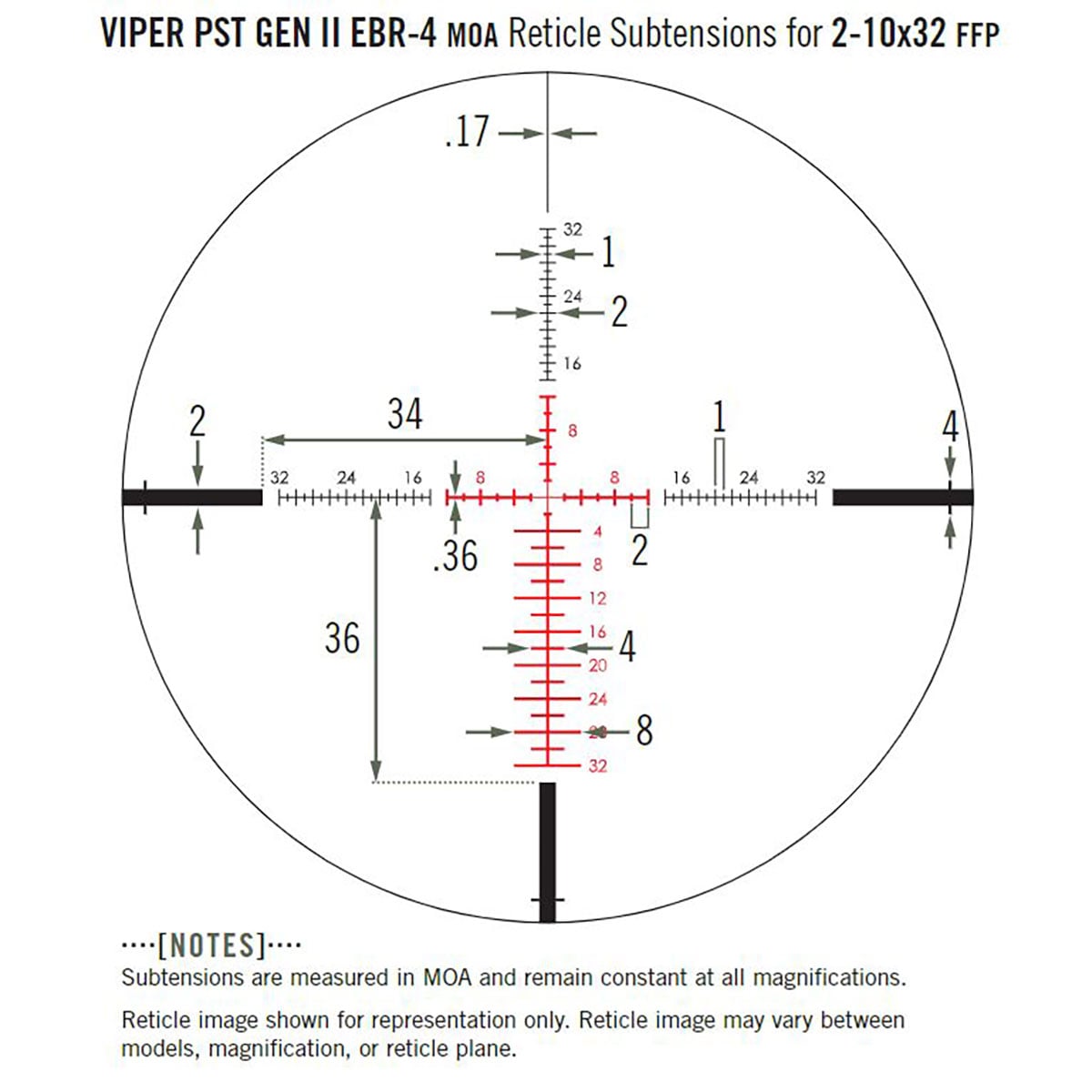VORTEX OPTICS VIPER PST GEN II 2-10X32MM FFP ILLUMINATED RIFLE SCOPE