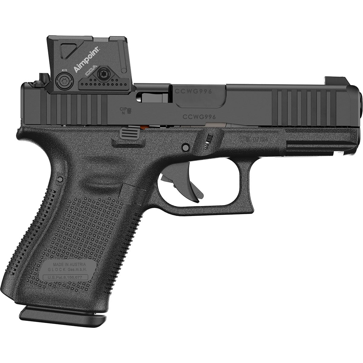GLOCK 19 GEN 5 MOS8 9MM LUGER SEMI-AUTO HANDGUN WITH AIMPOINT COA BOF