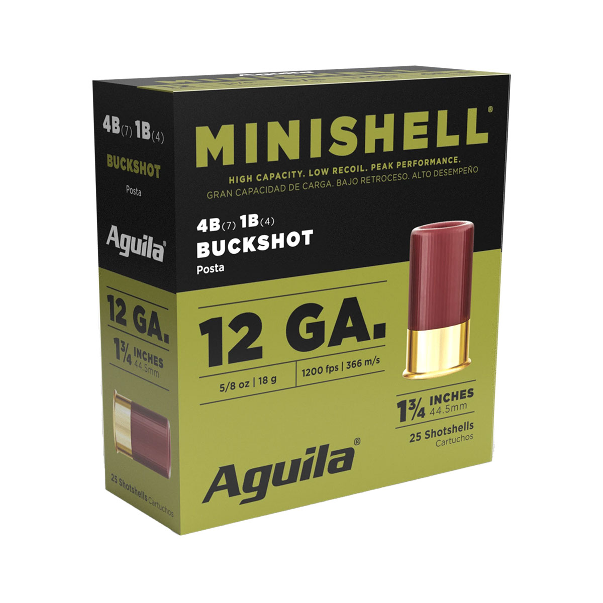 AGUILA MINISHELL BUCKSHOT 12 GAUGE 1-3/4" #1 & #4 SHOT SHOTGUN AMMO