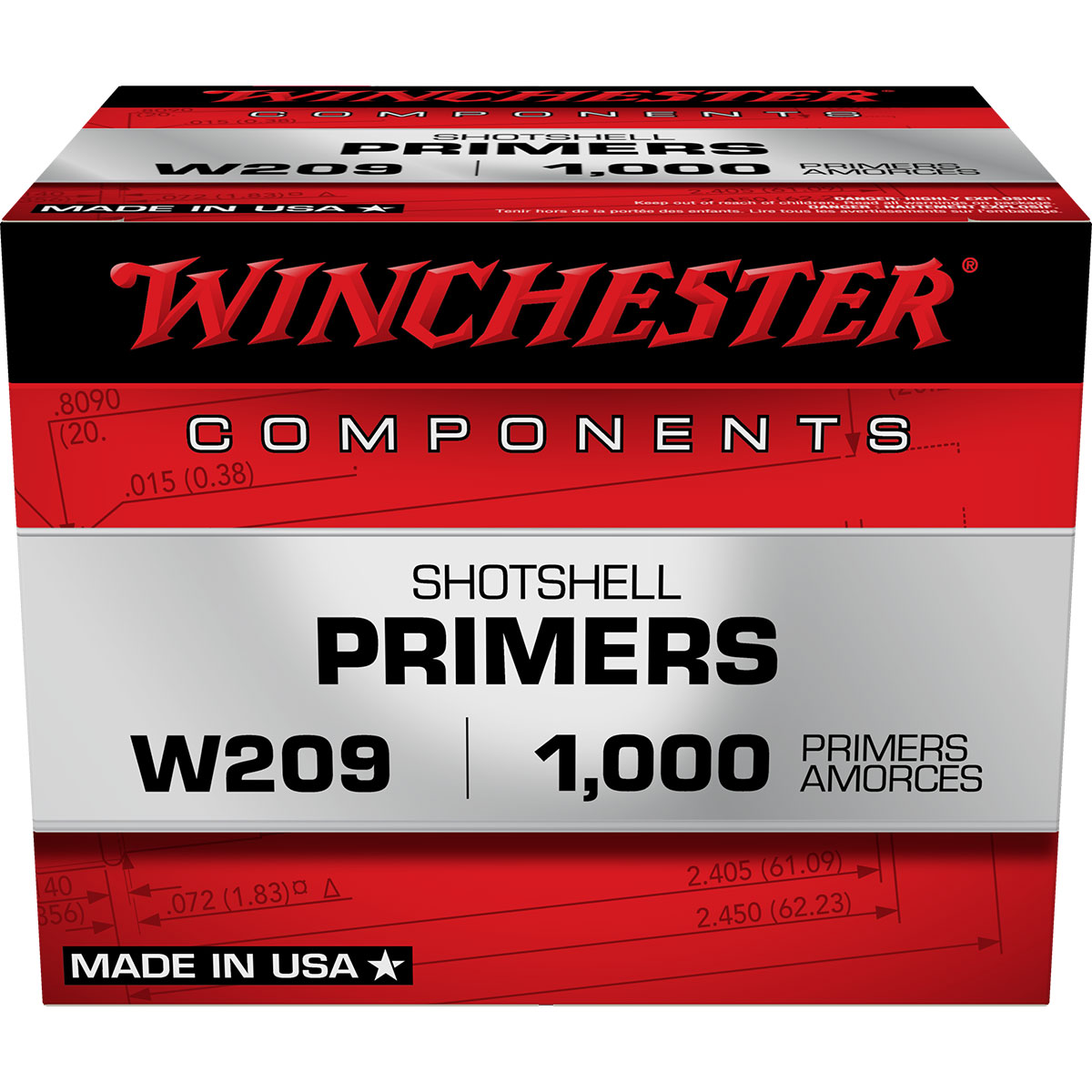 WINCHESTER #209 Shotshell Primers 1,000/Box SKU: 105202778