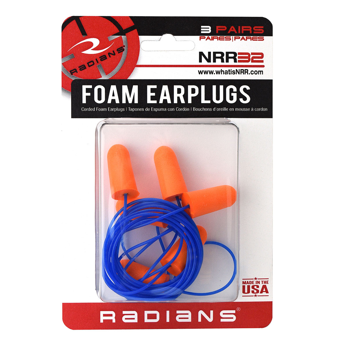 RADIANS RESISTOR 32 DISPOSABLE FOAM EARPLUGS