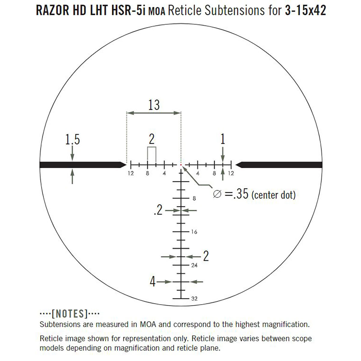 VORTEX OPTICS RAZOR HD LHT 3-15X42MM SFP ILLUMINATED RIFLE SCOPE