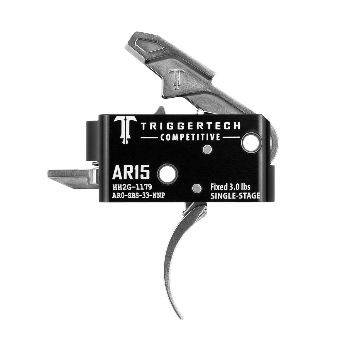 TRIGGERTECH AR15 Single-Stage Competitive Pro Curved Trigger PVD Black ...
