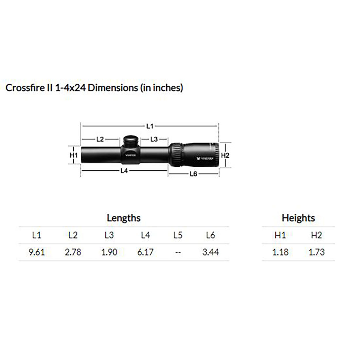 VORTEX OPTICS CROSSFIRE II 1-4X24MM SFP ILLUMINATED RIFLE SCOPE