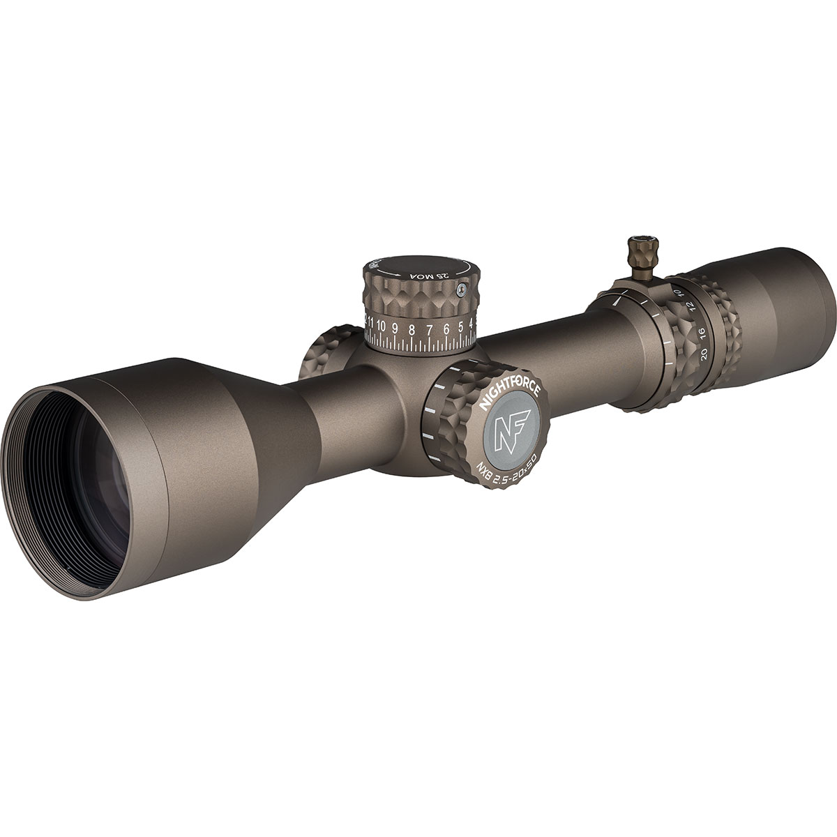 NIGHTFORCE NX8 2.5-20x50mm SFP Illuminated MOAR-CF2 Reticle Black SKU ...