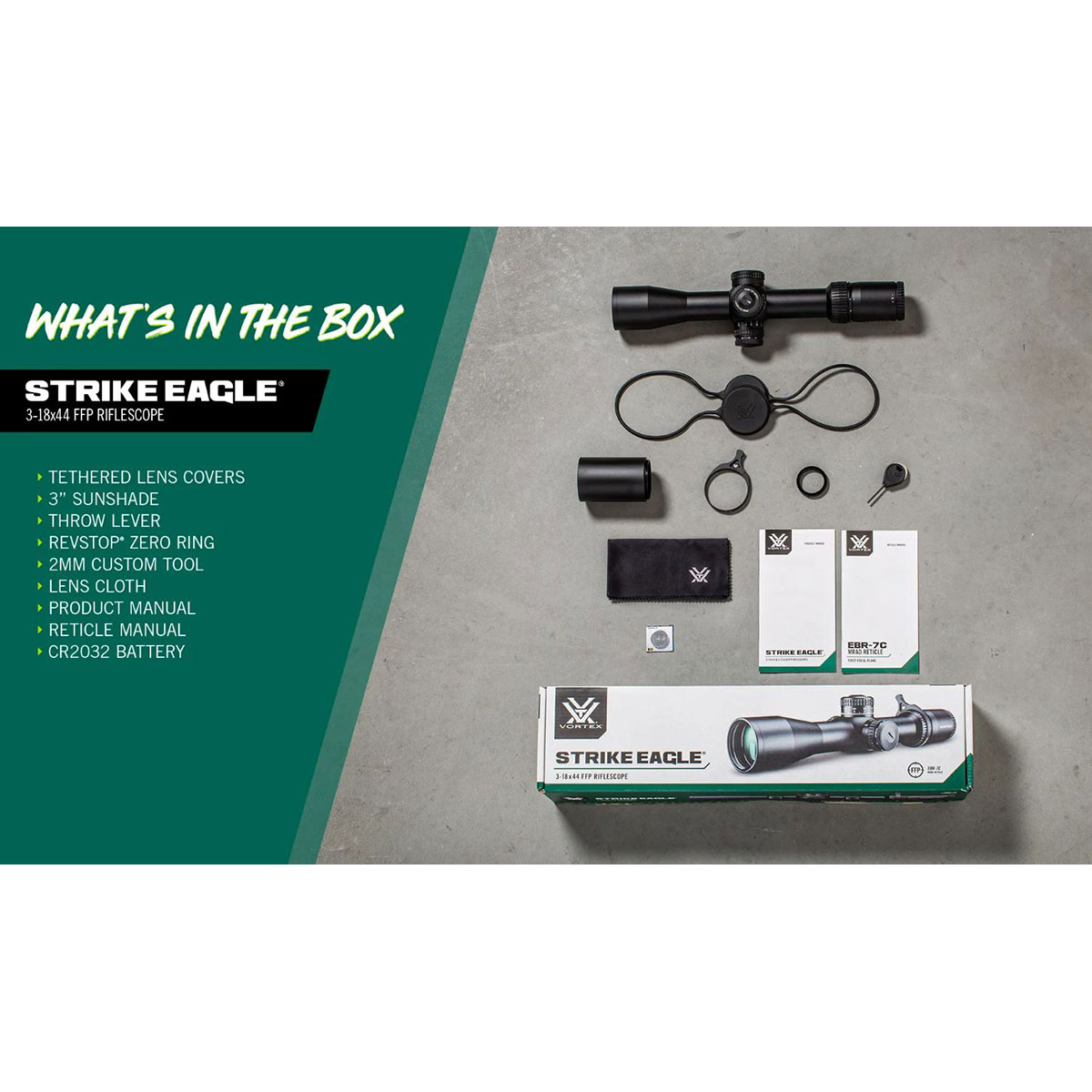 VORTEX OPTICS STRIKE EAGLE 3-18X44MM FFP ILLUMINATED RIFLE SCOPE