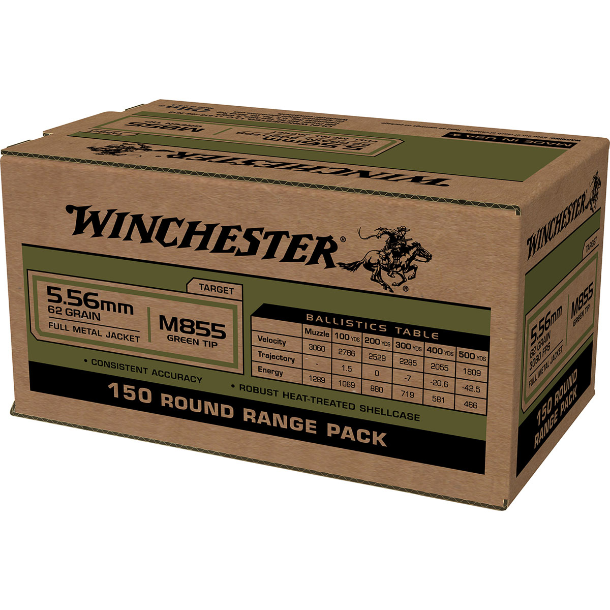 WINCHESTER USA WHITE BOX M855 GREEN TIP 5.56MM RIFLE AMMO